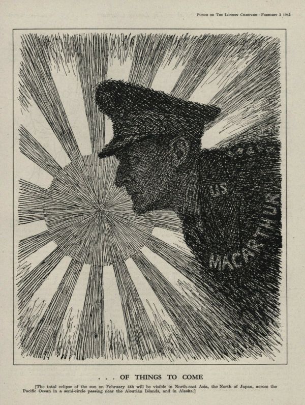 RARE WW 2 PROPAGANDA Cartoon - GENERAL MACARTHUR - Eclipse Of Japanese ...