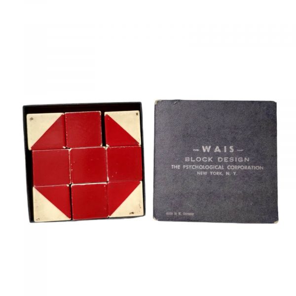 Vintage WAIS Wechsler Block Design 9 Block Intelligence Test ...