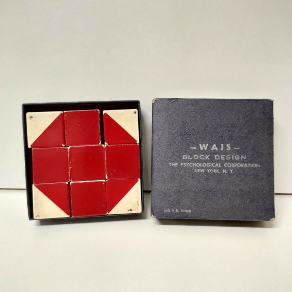 Vintage WAIS Wechsler Block Design 9 Block Intelligence Test ...
