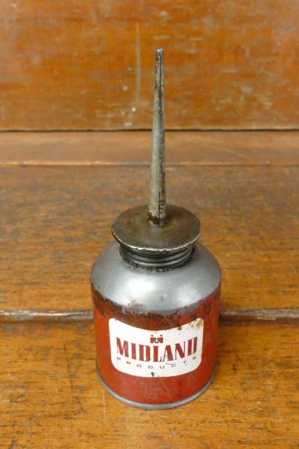 Vintage MIDLAND PRODUCTS Thumb Handy Oiler Metal Oil Can W/ Spout ...