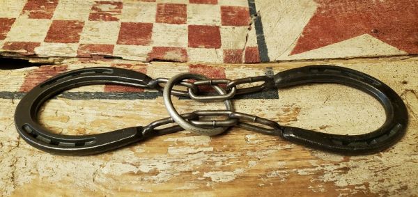 Vintage Diamond Hot Forged Horseshoe Chain And Ring Puzzle Competitive ...
