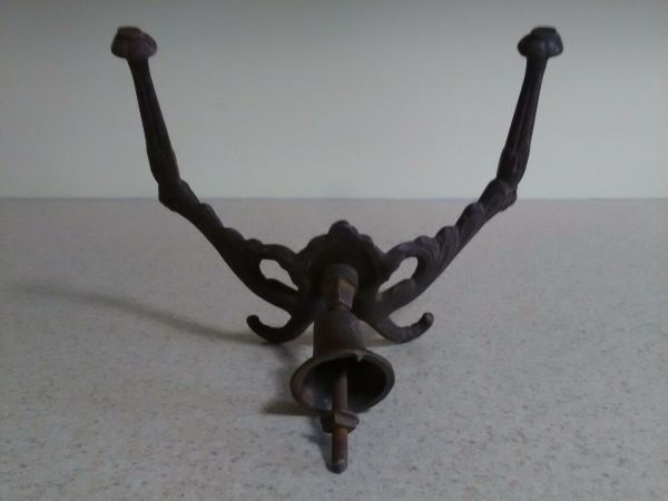2 Vintage Cast Iron Lion Head Coat Hangers | #56783174