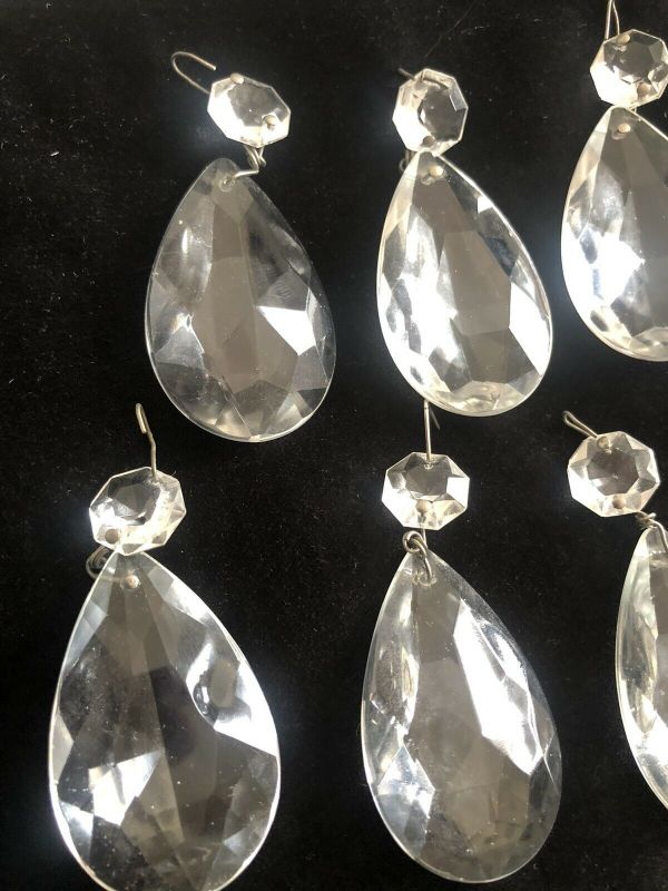 10 Vintage Chandelier Vintage Teardrop Glass Crystal Replacement Prisms ...