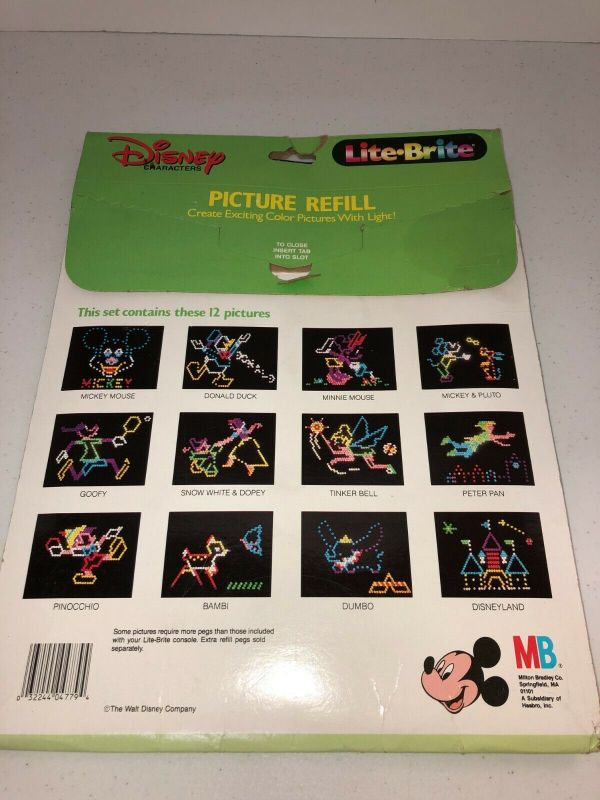 Vintage Milton Bradley Lite - Brite Disney Character Picture Refill ...