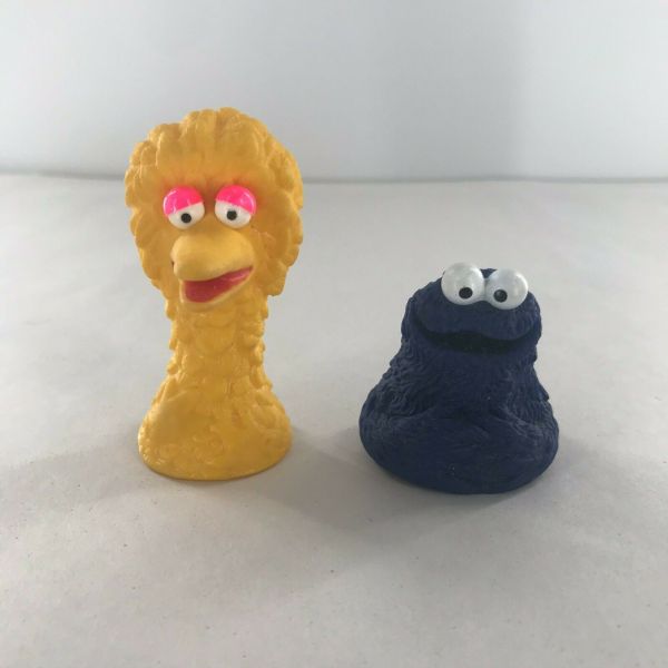 Vintage Big Bird & Cookie Monster Finger Puppet Sesame Street Muppets ...