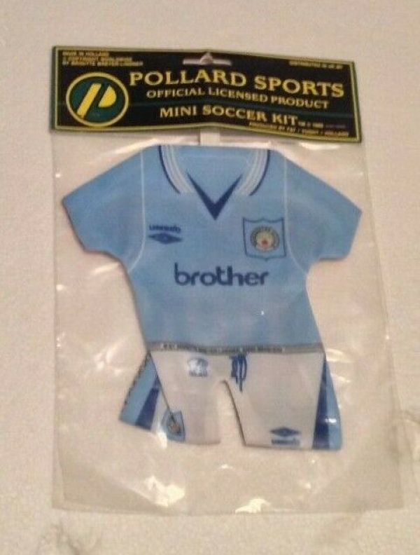 Manchester City FC Vintage 1990s Home And Away Mini Kit By POLLARD ...