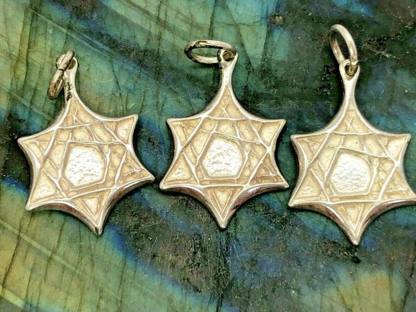 Vintage Sterling Silver Spider Web Star Of David Pendant 1 Gram | #57092202