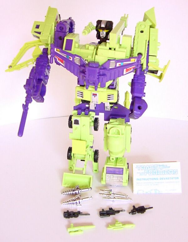 1985 HASBRO TRANSFORMERS G1 DECEPTICON DEVASTATOR W WEAPONS NEARLY ...