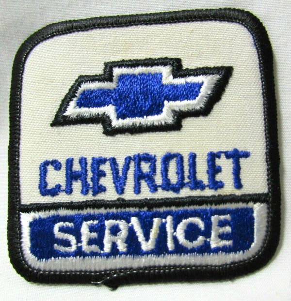 Vtg Chevrolet Service Mechanic Uniform Patch Bowtie Logo White Cloth ...