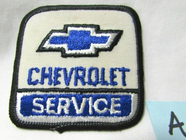 Vtg Chevrolet Service Mechanic Uniform Patch Bowtie Logo White Cloth ...