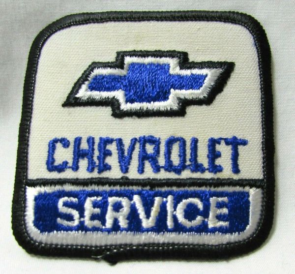 Vtg Chevrolet Service Mechanic Uniform Patch Bowtie Logo White Cloth ...