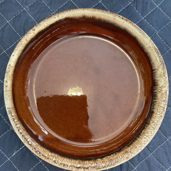 Hull Brown Drip Glaze 9½” Pie Plate Round Dish Pan Vintage Hull Pottery ...