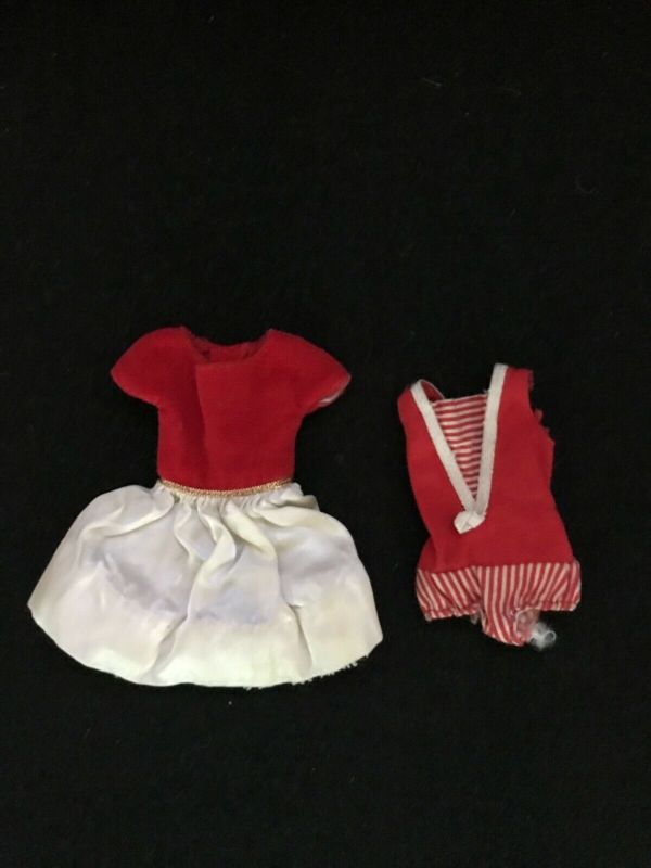 VINTAGE MATTEL 1960s SKIPPER BARBIE DOLL RED WHITE BATHING SUIT AND ...