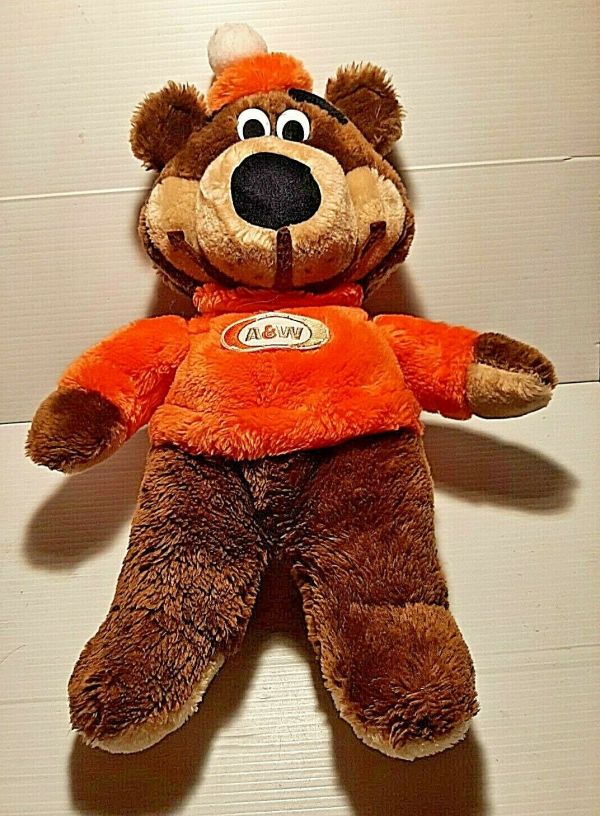 Vintage A&W Root Beer Stuffed BEAR ROOTY Plush Mascot 16 " Tall By ...