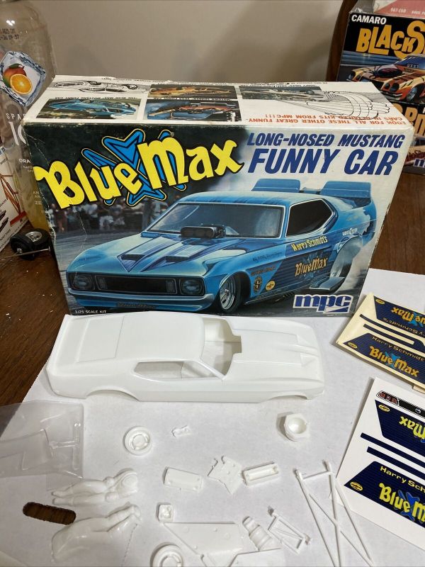 MPC BLUE MAX MUSTANG FUNNY CAR KIT IN OLD BOX CIRCA 2000’s | #57369991