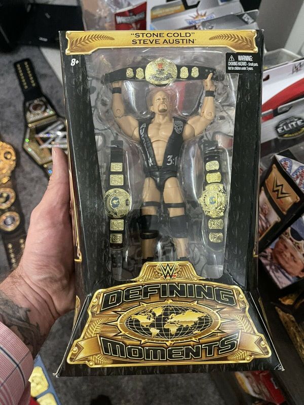 WWE Elite Mattel DEFINING MOMENTS Stone Cold Steve Austin. AEW WWF TNA ...