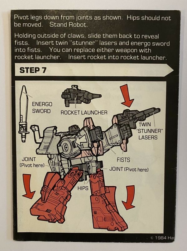 Vintage G1 Hasbro Transformers Grimlock Instruction Booklet Book 1985 ...