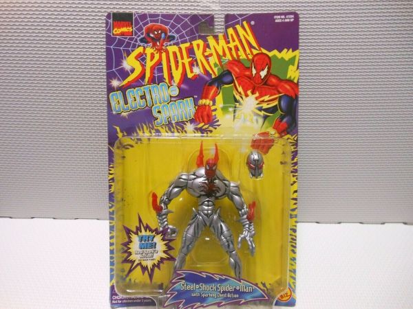 Spider Man Marvel Comics Toy Biz Steel Shock Spider Man Action Figure ...