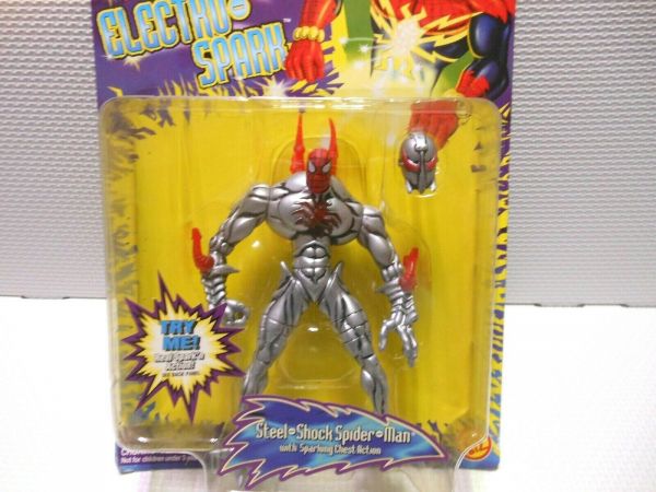 Spider Man Marvel Comics Toy Biz Steel Shock Spider Man Action Figure ...
