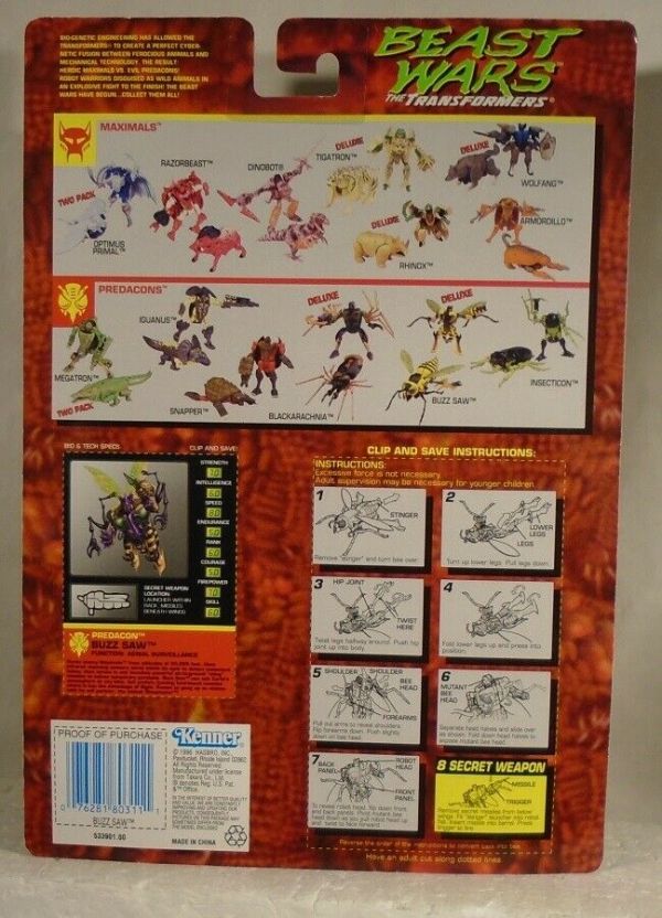 Transformers Beast Wars Deluxe Buzz Saw Evil Predacon By Hasbro (On ...