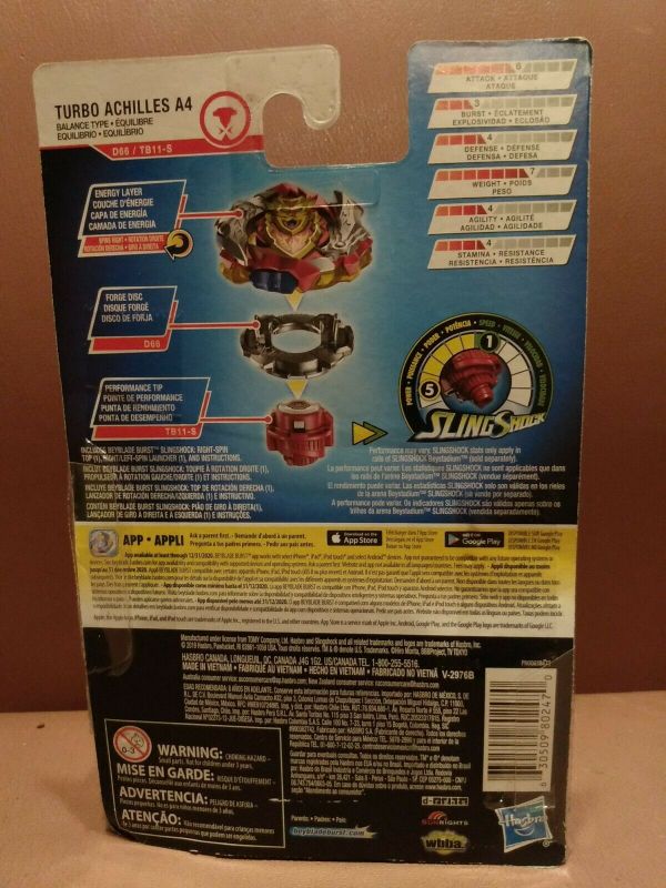 Beyblade Burst Slingshock Turbo Achilles A4 Starter Pack - E6167 ...