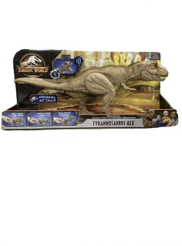 Mattel Jurassic World Camp Cretaceous Epic Roarin Tyrannosaurus Rex ...