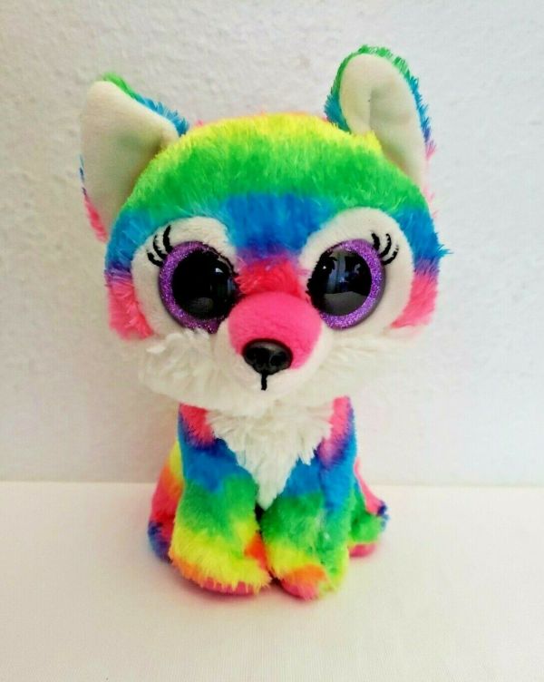 Ty Beanie Boo 6 " Rainbow Wolf River Great Wolf Lodge Plush Stuffed ...
