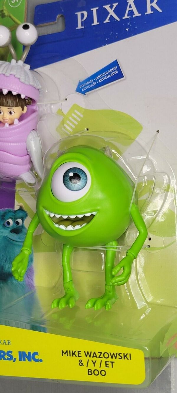 Pixar MONSTER ' S INC. MIKE WAZOWSKI & BOO POSABLE FIGURES Mattel ...