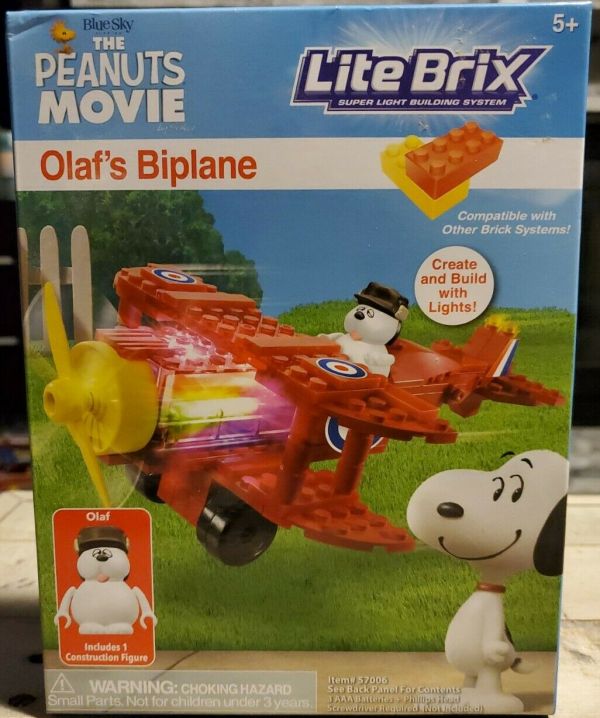 Lite Brix Olaf ' S Biplane The Peanuts Movie Airplane Light - Up ...