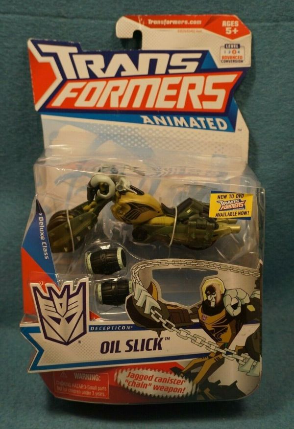 2008 Hasbro Transformers Animated Deluxe Class Oil Slick Decepticon NIB ...