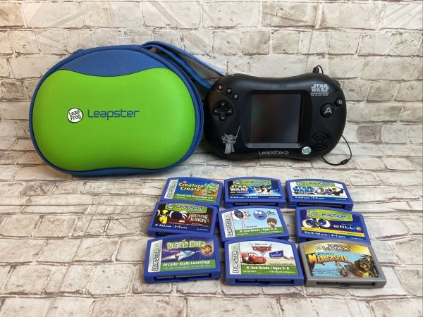 LEAPFROG LEAPSTER 2 Handheld Learning Game System W/ 9 Games CASE ...