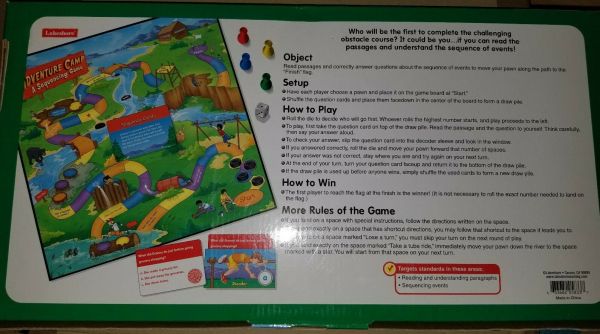 Lakeshore Learning Adventure Camp Sequencing Board Game Reading ...