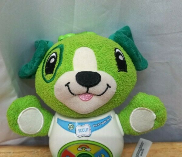 LeapFrog SING AND SNUGGLE SCOUT 8” Car Seat Toy Green Dog Plush | #58097016