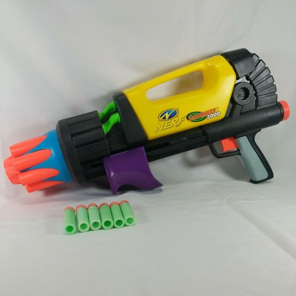 1996 Nerf SuperMaxx 3000 Larami Dart Blaster W/ 6 Darts - Air Pressure ...