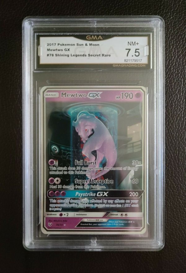 Mewtwo GX Secret Rare Shining Legends 78/73 Graded Pokémon Card GMA 7 ...