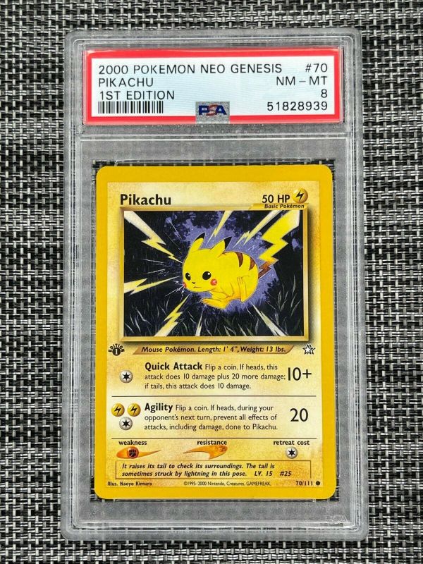 2000 POKEMON NEO GENESIS PIKACHU 70 FIRST 1ST EDITION 70/111 PSA 8 NM ...