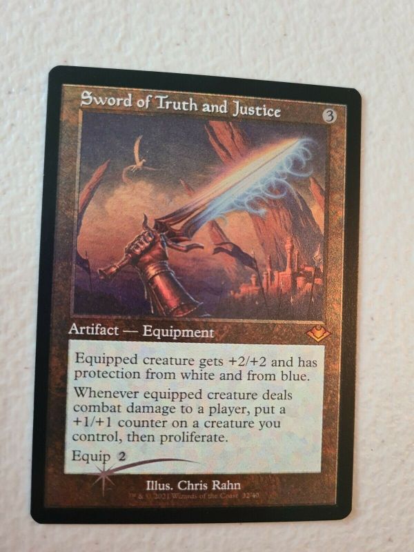 MTG Magic The Gathering Sword Of Truth And Justice Retro Etched Foil ...