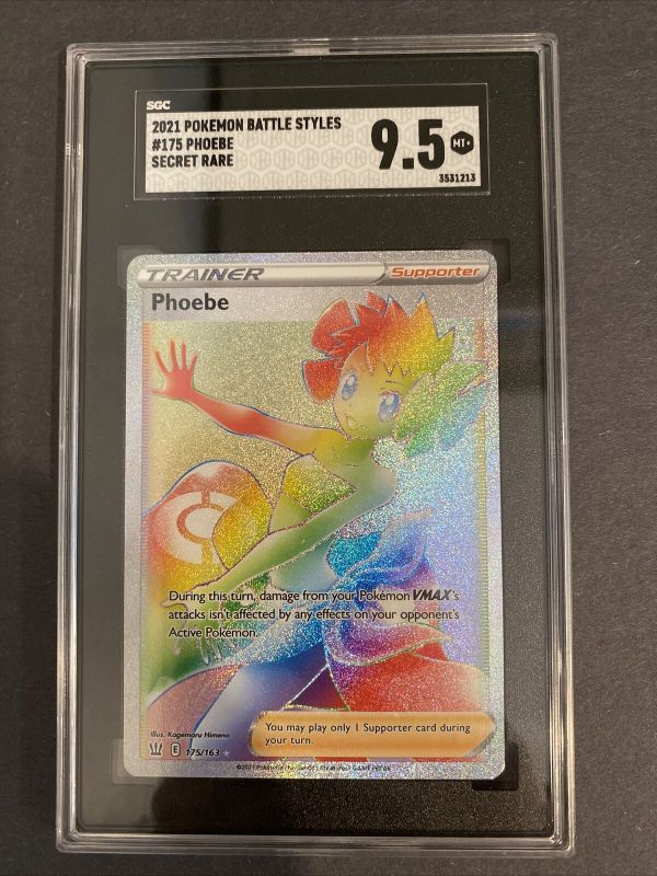 Phoebe - FULL ART SECRET RARE Battle Styles 175/163 Pokemon TCG. SGC 9 ...