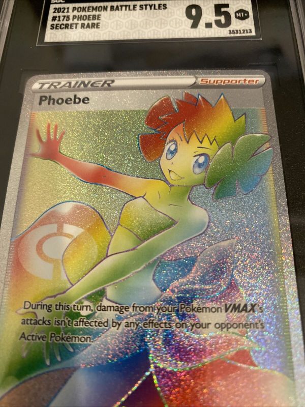 Phoebe - FULL ART SECRET RARE Battle Styles 175/163 Pokemon TCG. SGC 9 ...